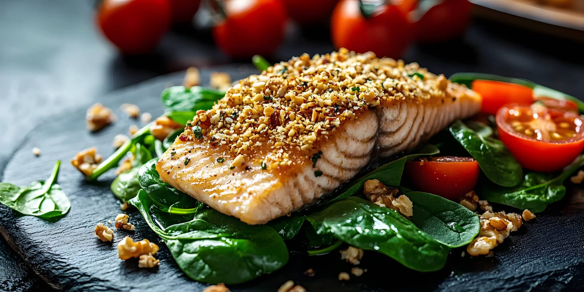 RECIPE OF THE WEEK: ALMOND & LEMON CRUSTED FISH WITH SPINACH | Peak ...